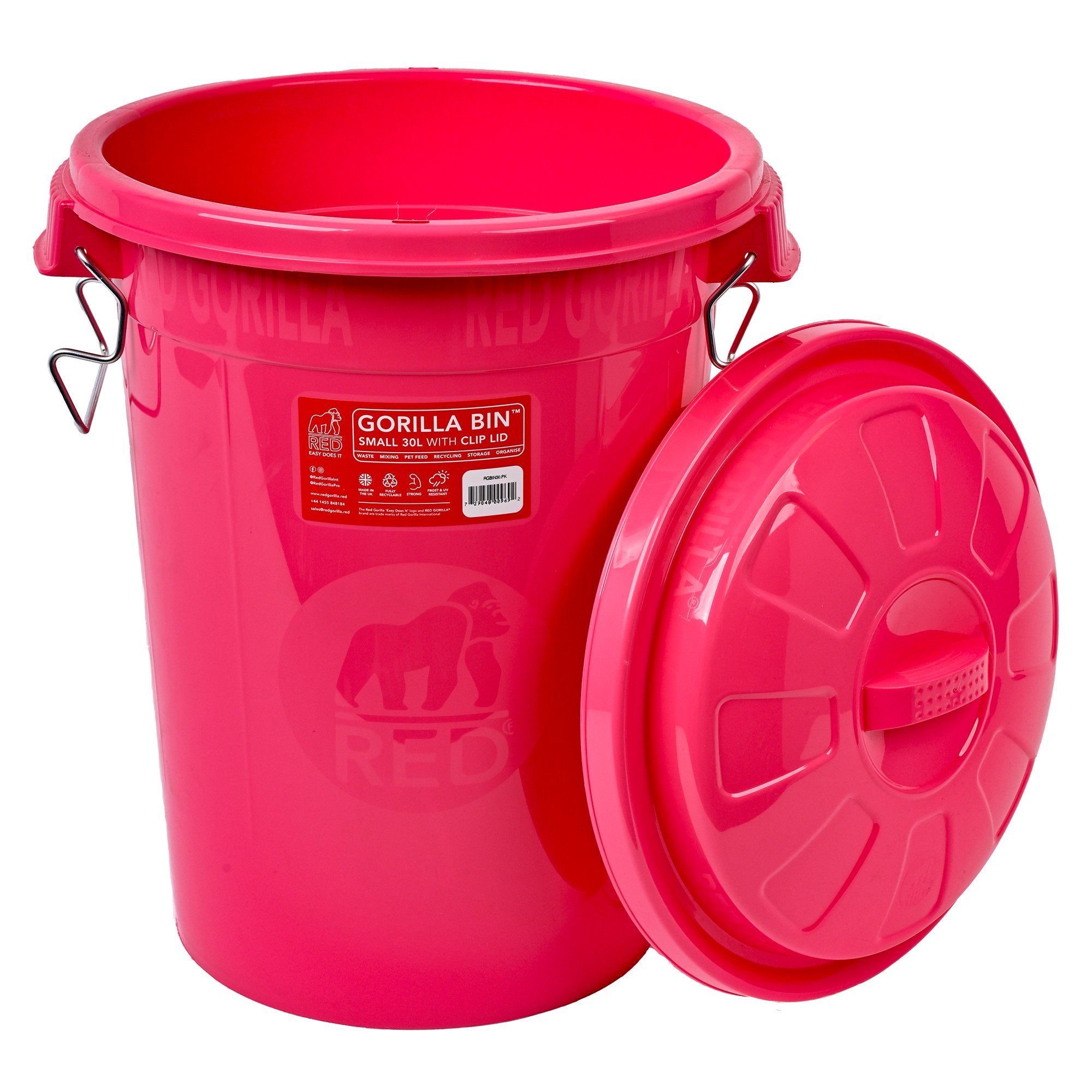 Gorilla Bin™ 30L Bin with Clip Lid – Red Gorilla