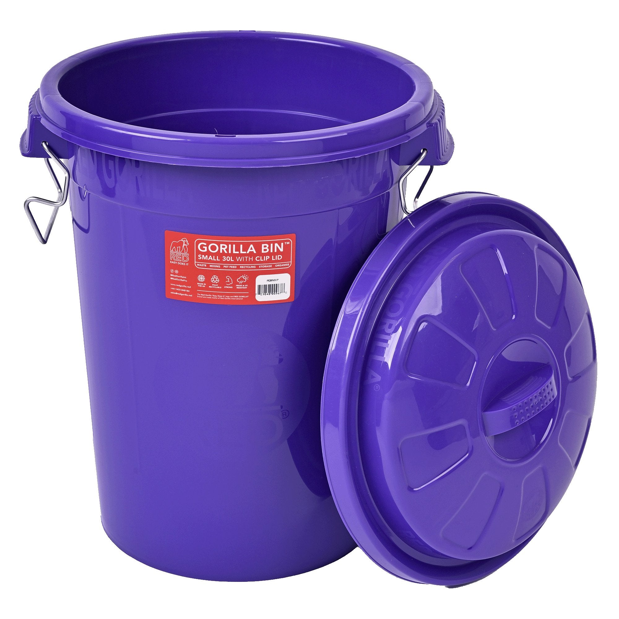 Gorilla Bin™ 30L Bin with Clip Lid – Red Gorilla