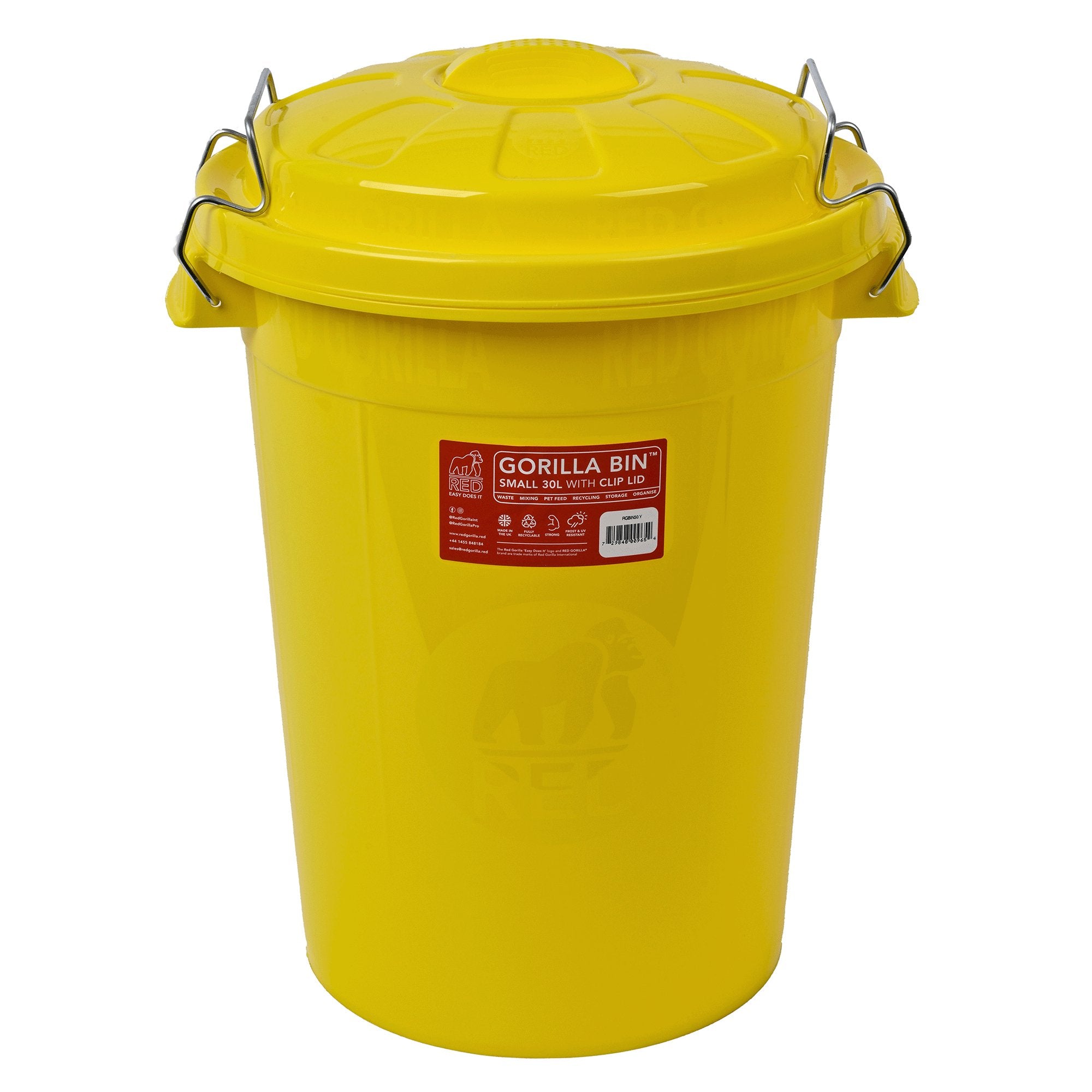 Gorilla Bin™ 30L Bin with Clip Lid – Red Gorilla