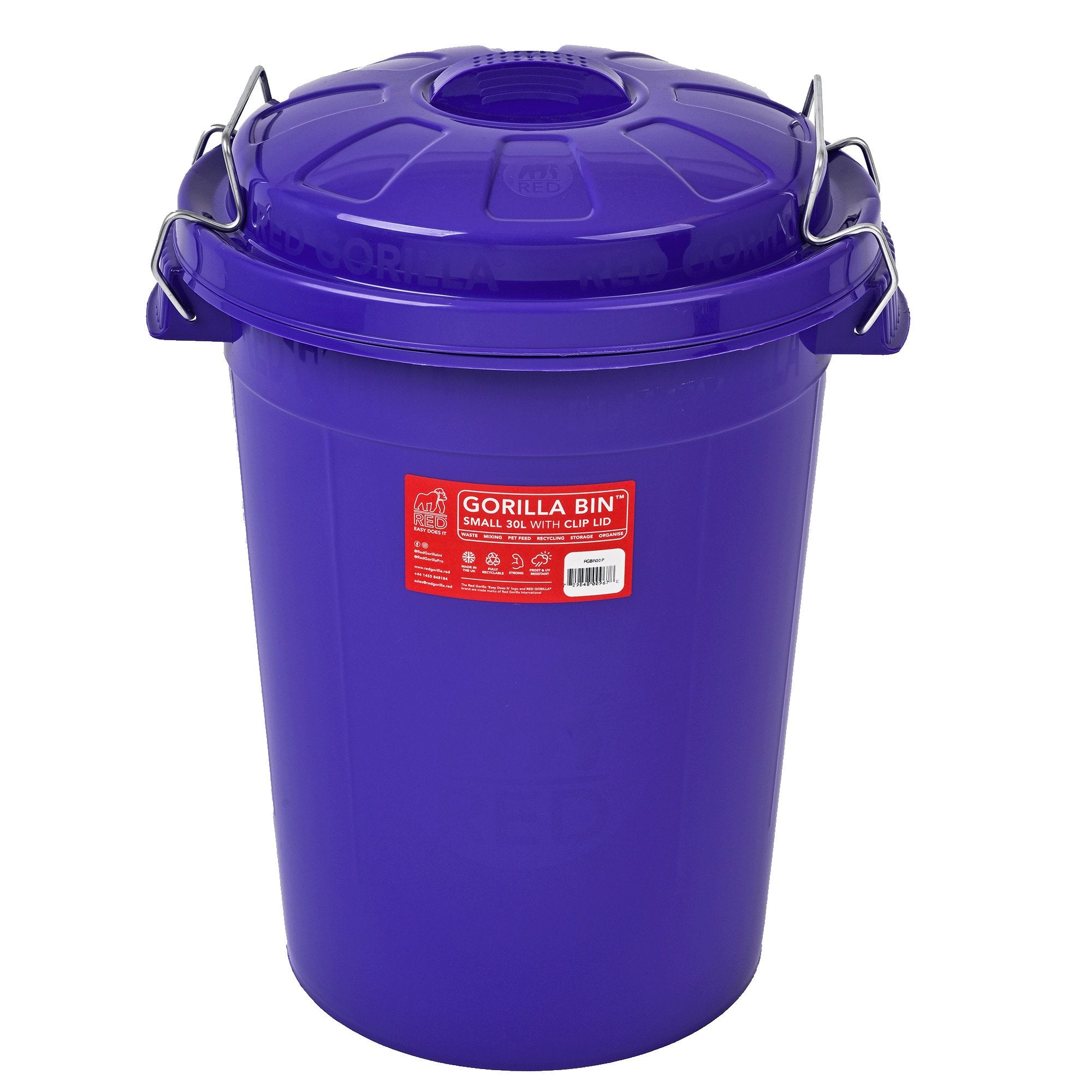 Gorilla Bin™ 30L Bin with Clip Lid – Red Gorilla